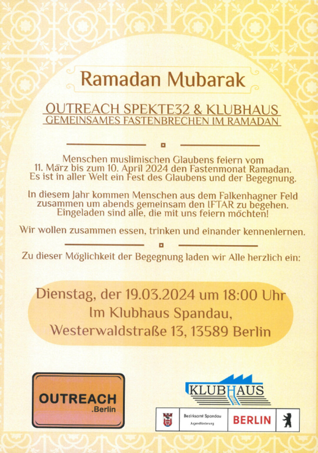 Gemeinsames Fastenbrechen im Ramadan (Iftar) – Quartiersmanagement ...